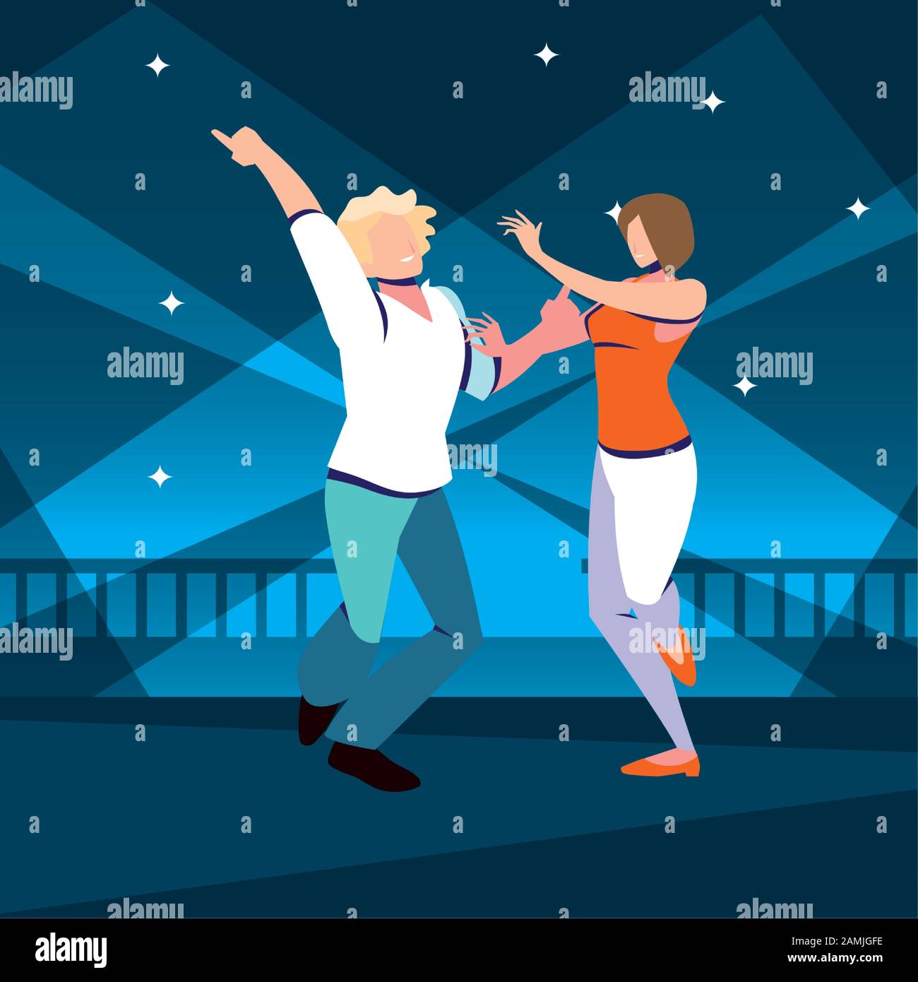 Man friends dancing in nightclub Stock Vector Images - Alamy