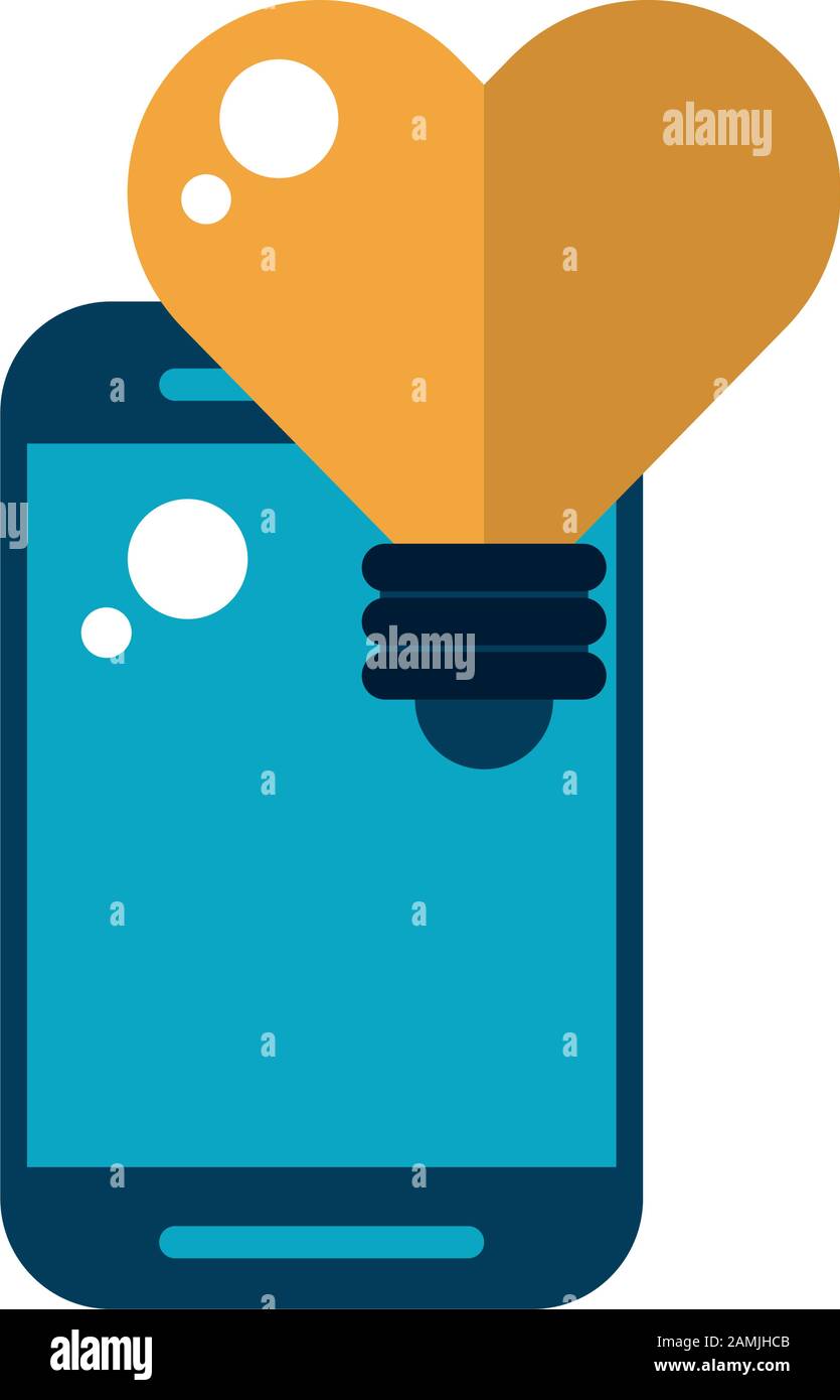 smartphone device with heart love Stock Vector Image & Art - Alamy