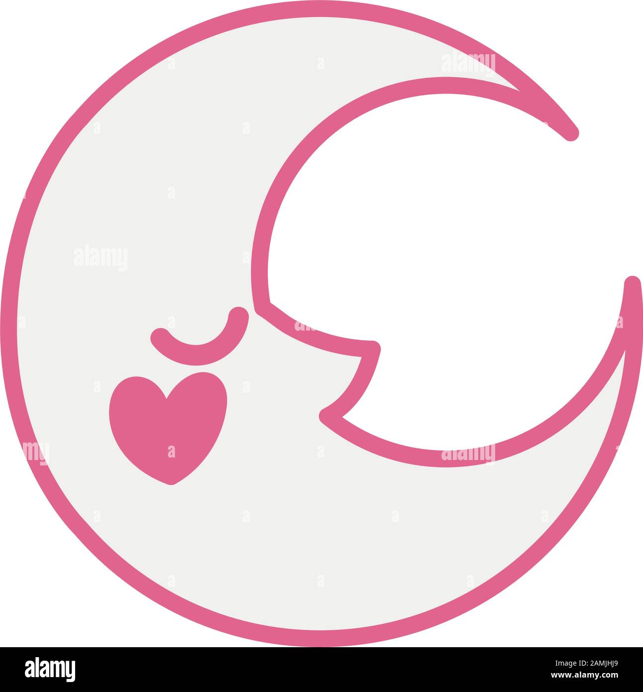 cute moon kawaii comic character Stock Vector Image & Art - Alamy
