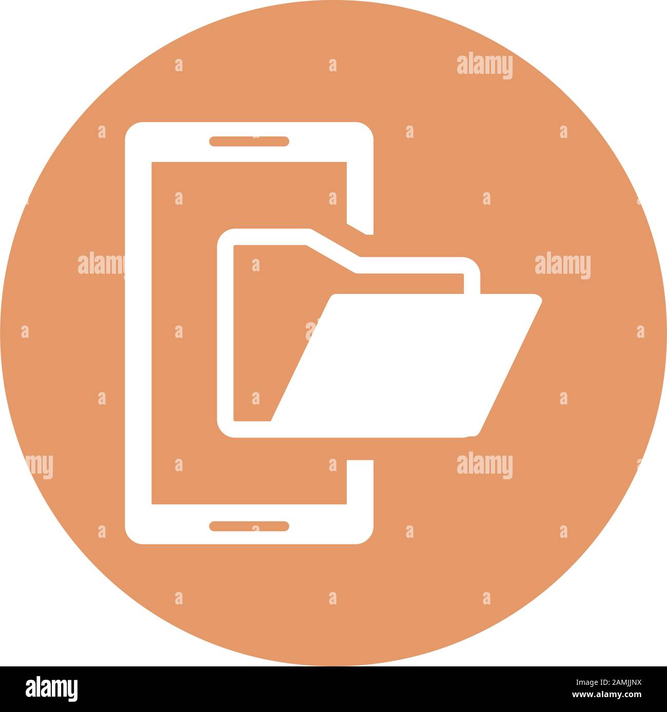 smartphone device with folder documents Stock Vector Image & Art - Alamy