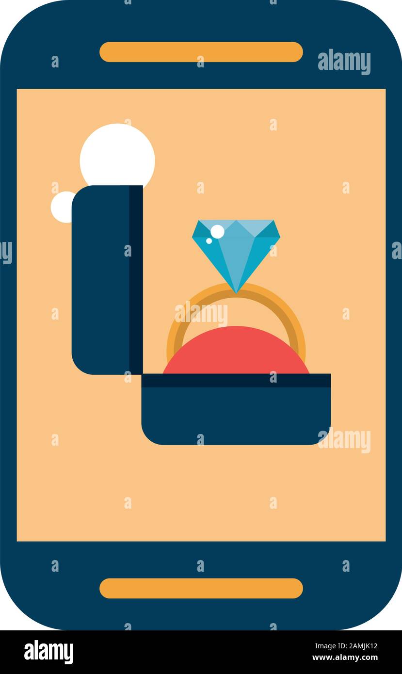 smartphone device with ring married Stock Vector Image & Art - Alamy