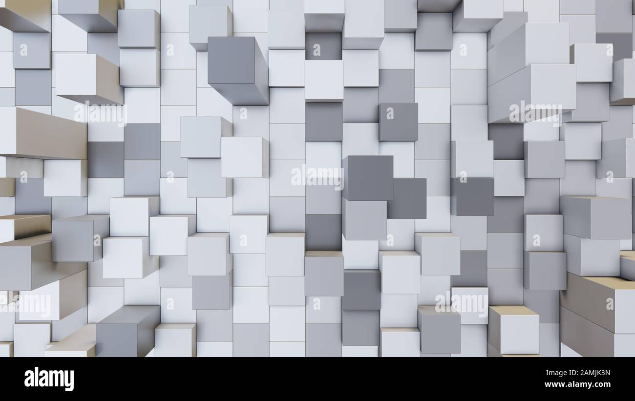 Abstract 3D illustration of colorful cubes background. Random ...