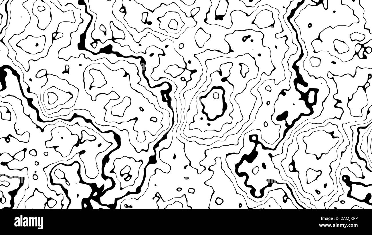 Abstract vector texture that looks like a topographical map. Black ...