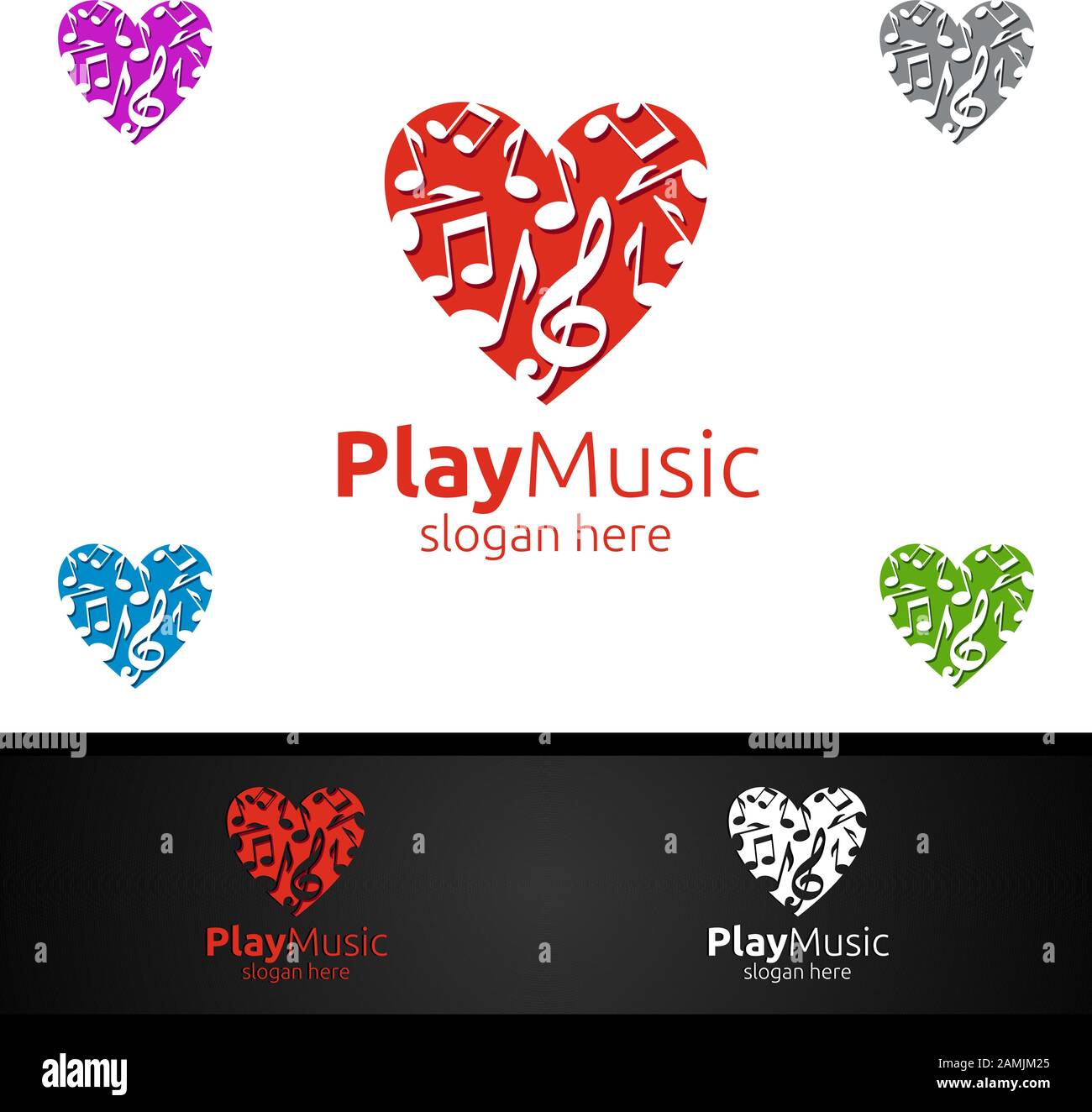 Abstract Music Logo with Note and Play Concept Stock Vector Image & Art ...