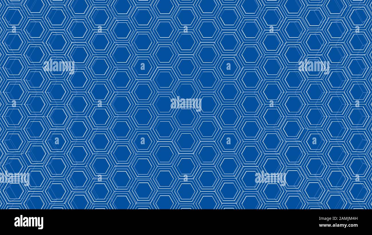 Abstract background of hexagons outline. Vector rendering of 3d. Wire ...