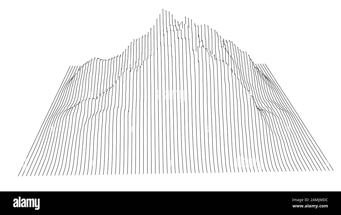 Curve lines in the shape of a part of a mountain range. Vector ...