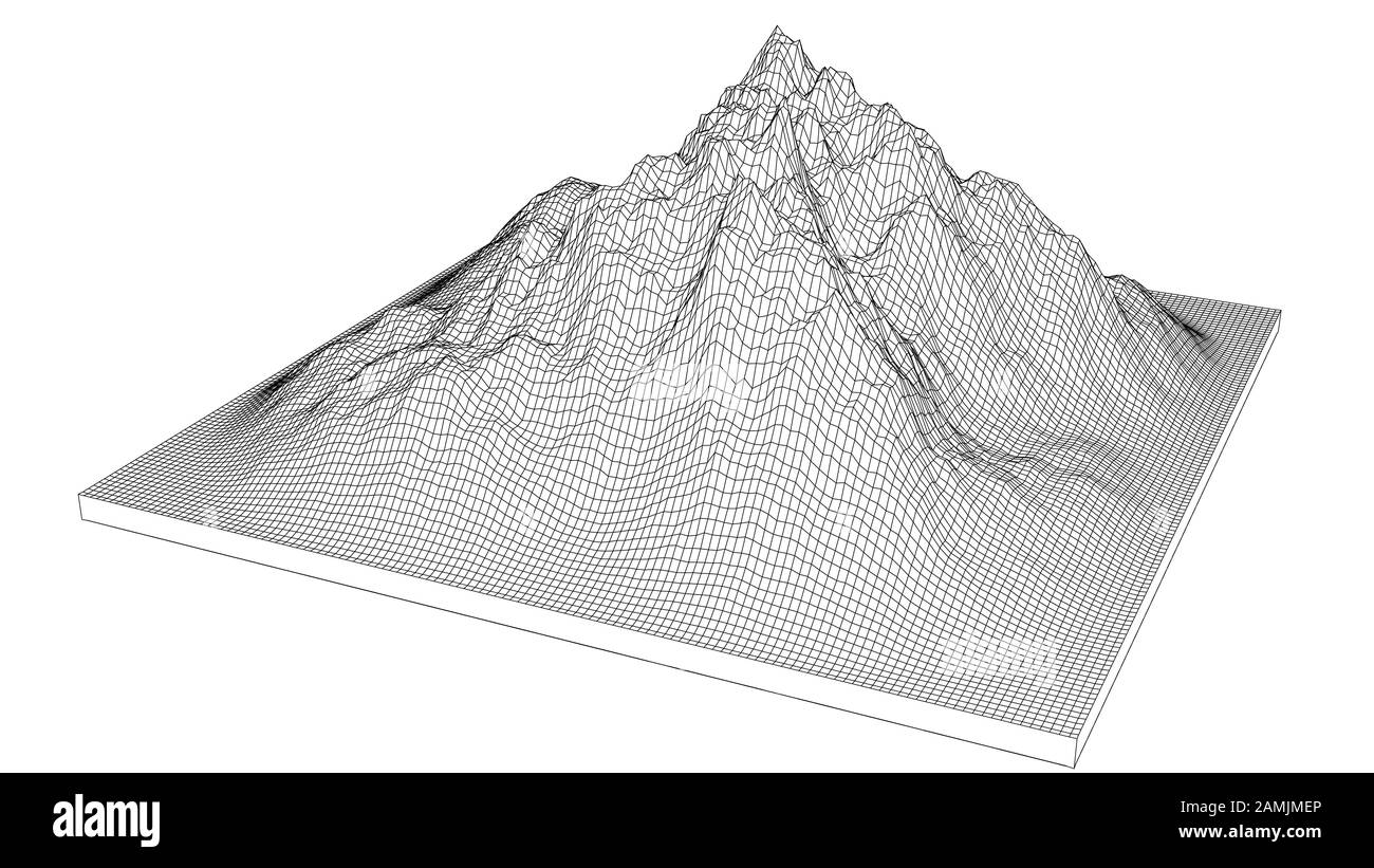 Curve lines in the shape of a part of a mountain range. Vector ...