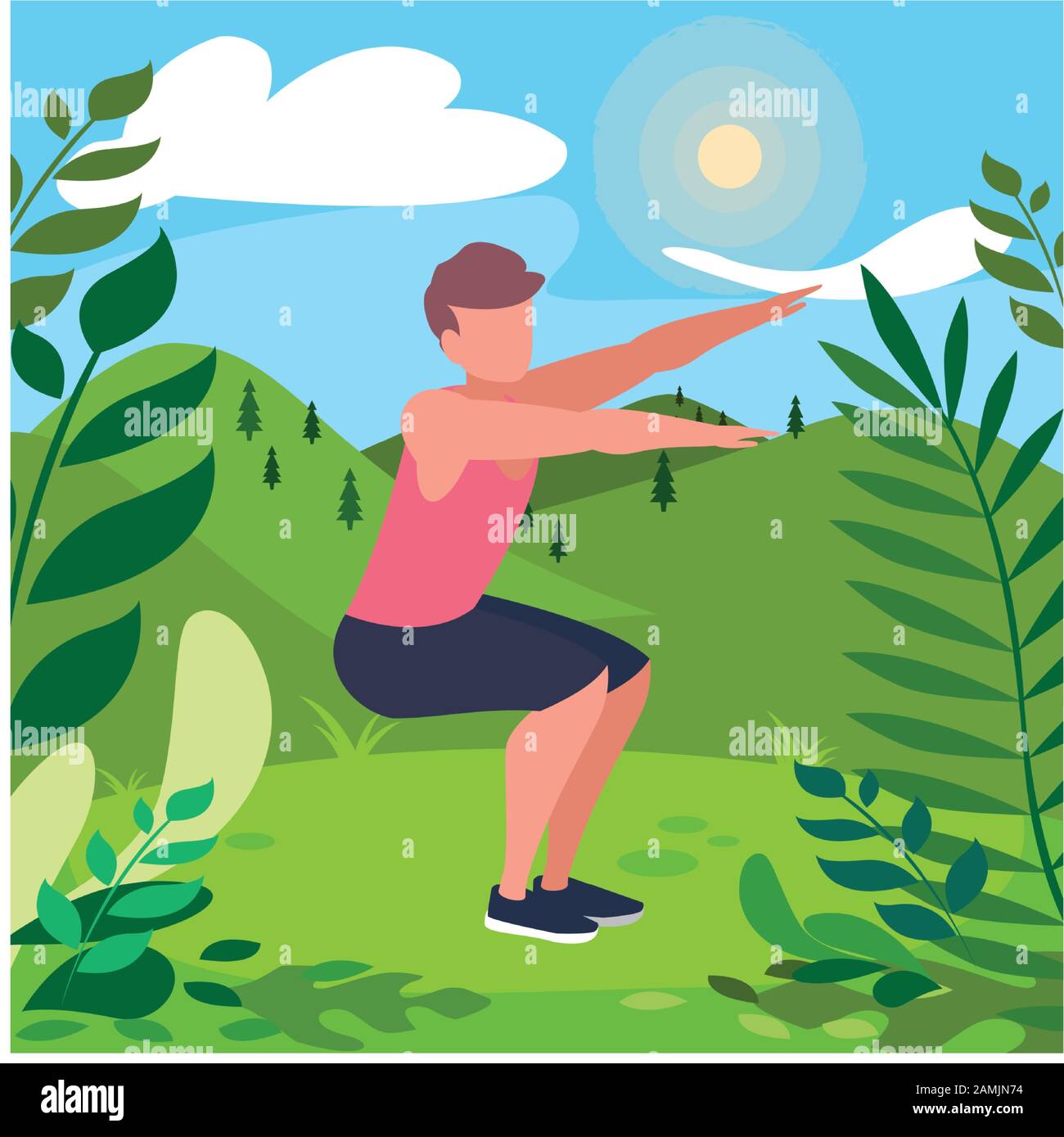 Man running exercising summer not woman Stock Vector Images - Alamy