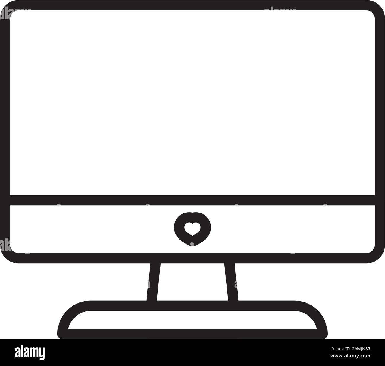 cute computer monitor screeen technology on white background vector ...