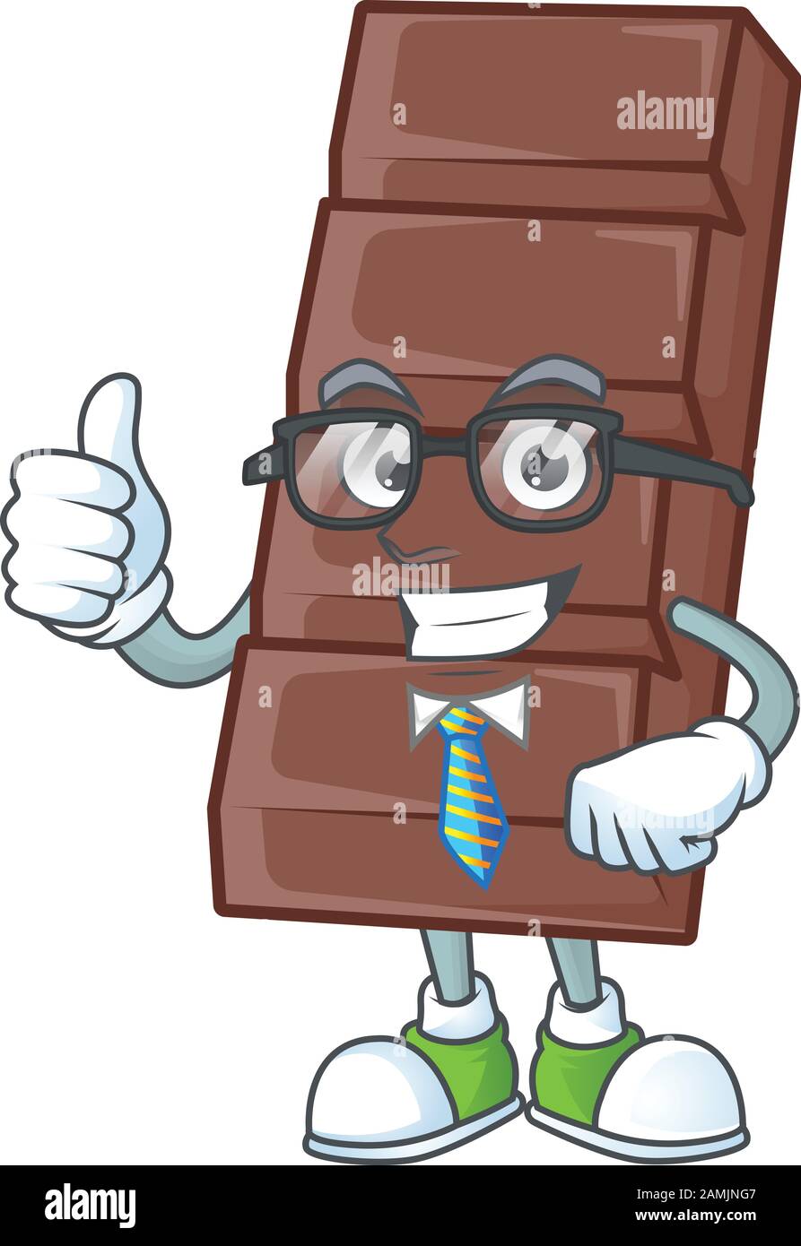 cartoon character of Businessman chocolate bar wearing glasses Stock ...