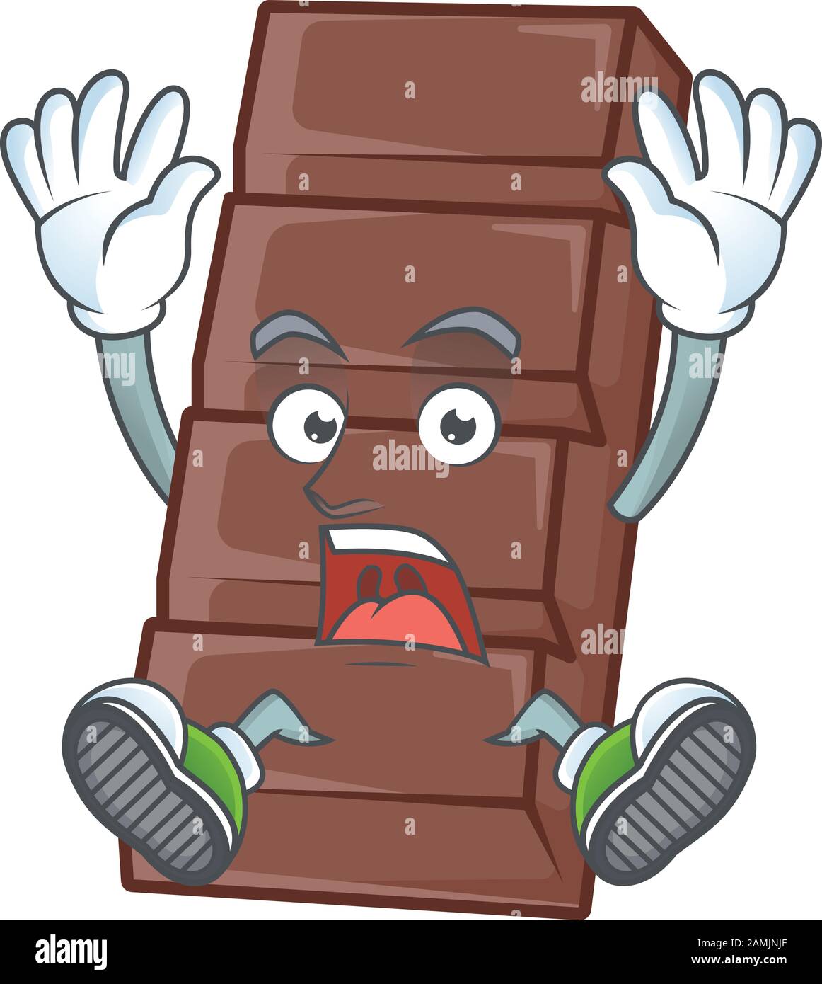 An icon character of chocolate bar style with shocking gesture Stock ...