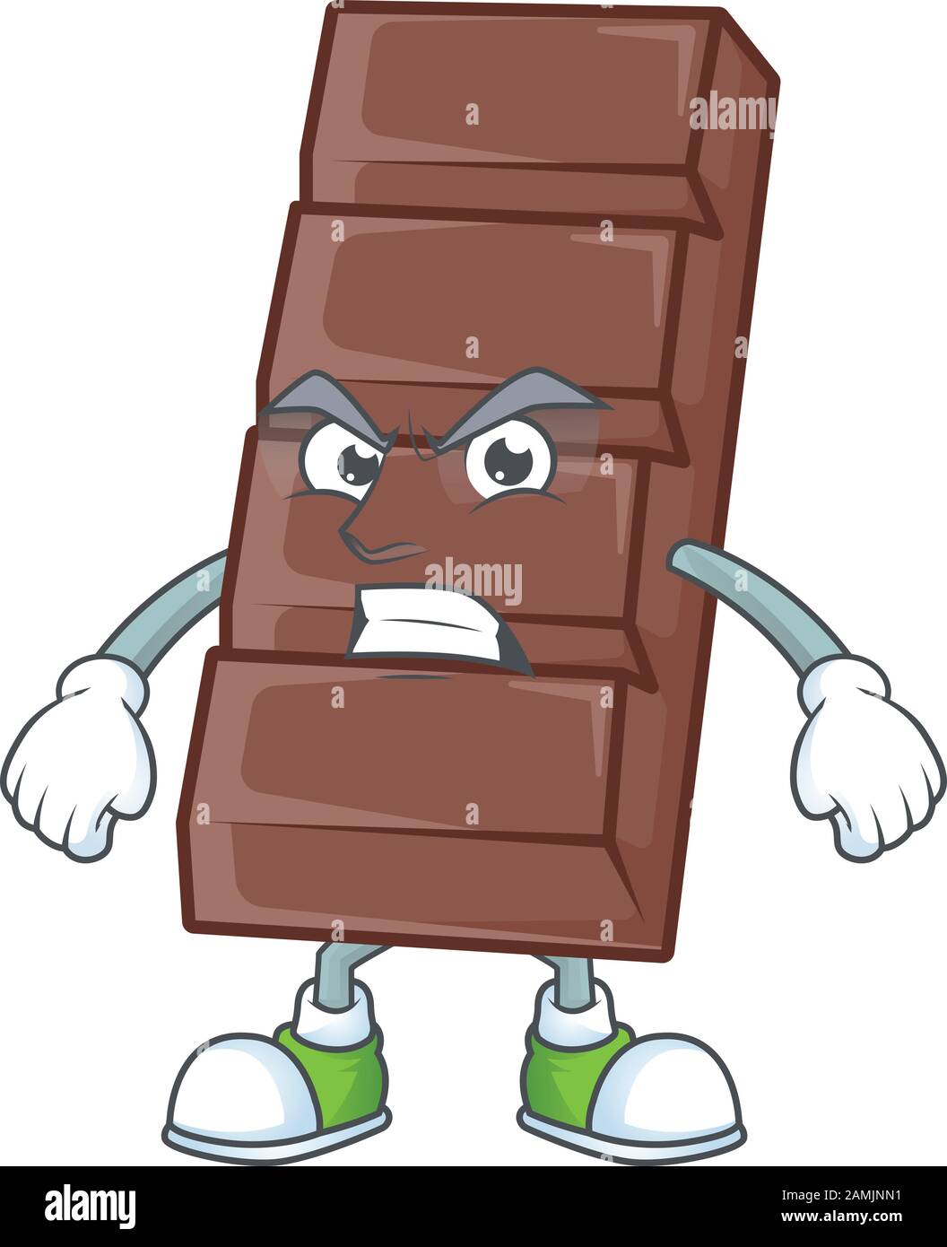 cartoon character of chocolate bar with angry face Stock Vector Image ...