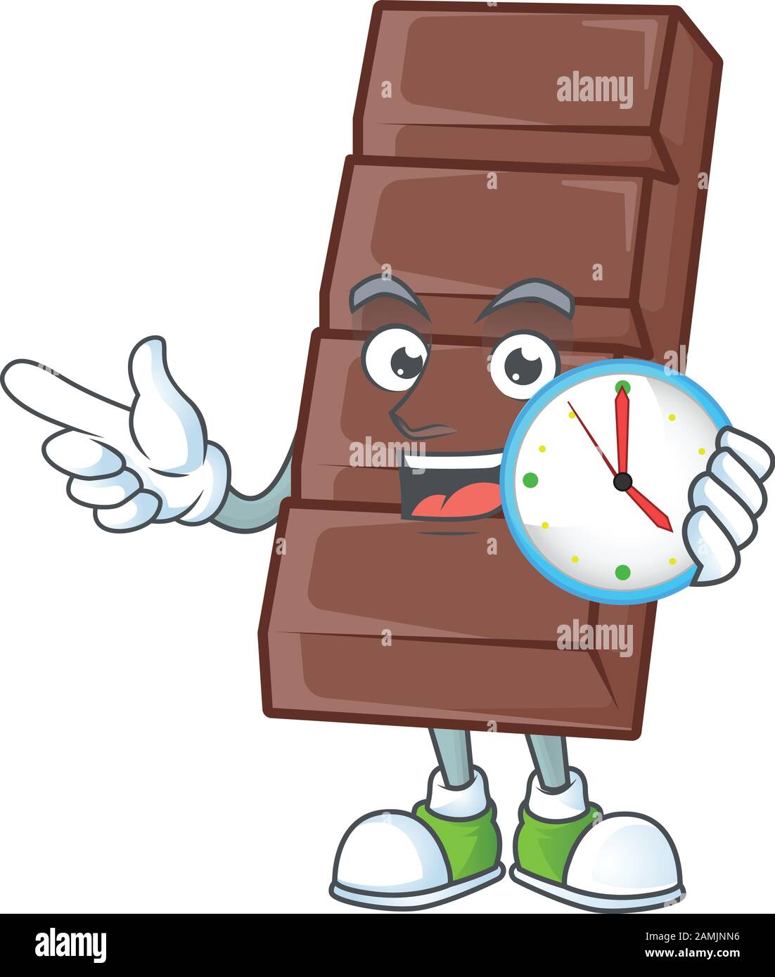 cartoon character style chocolate bar having clock Stock Vector Image ...