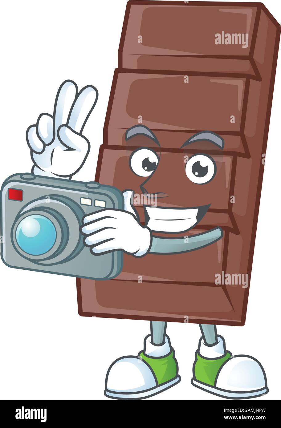 Cool Photographer chocolate bar character with a camera Stock Vector ...