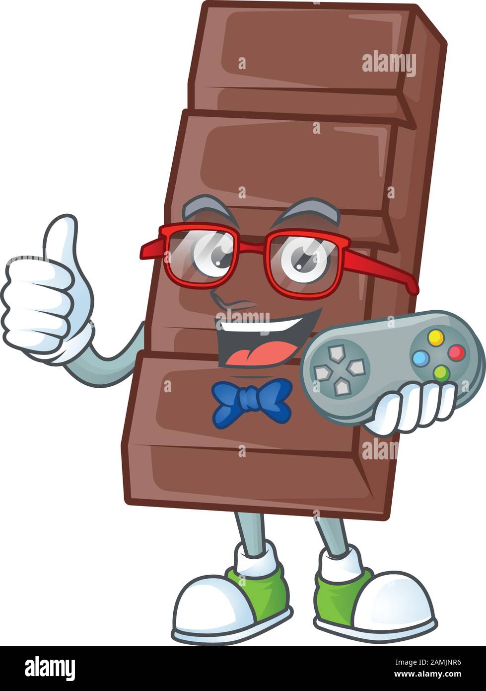 Smiley gamer chocolate bar cartoon mascot style Stock Vector Image ...
