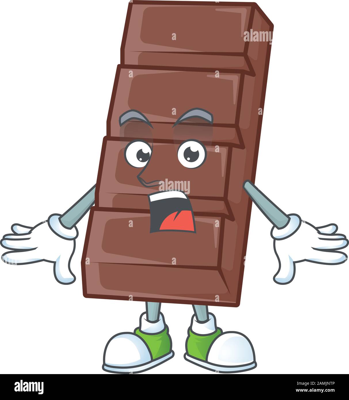 Chocolate bar cartoon character design on a surprised gesture Stock ...