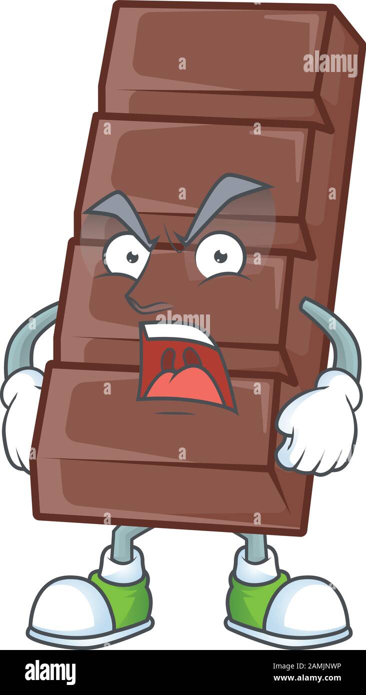 Chocolate bar cartoon character design having angry face Stock Vector ...