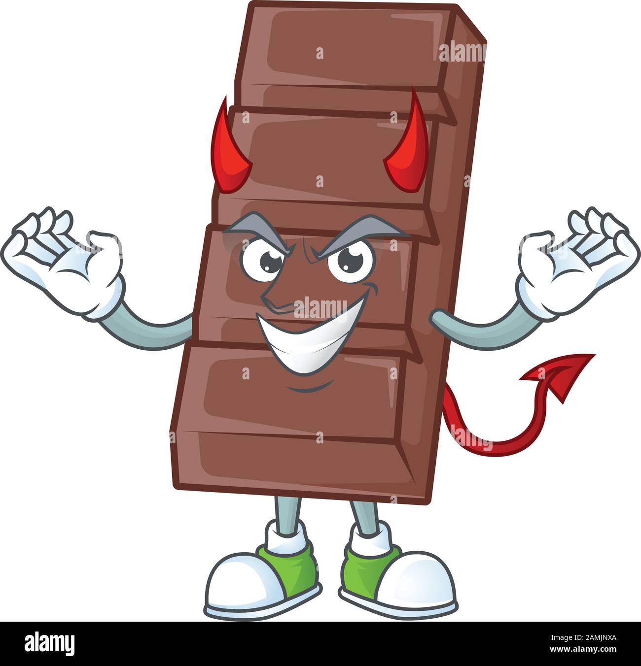 Devil chocolate bar Cartoon character design style Stock Vector Image ...