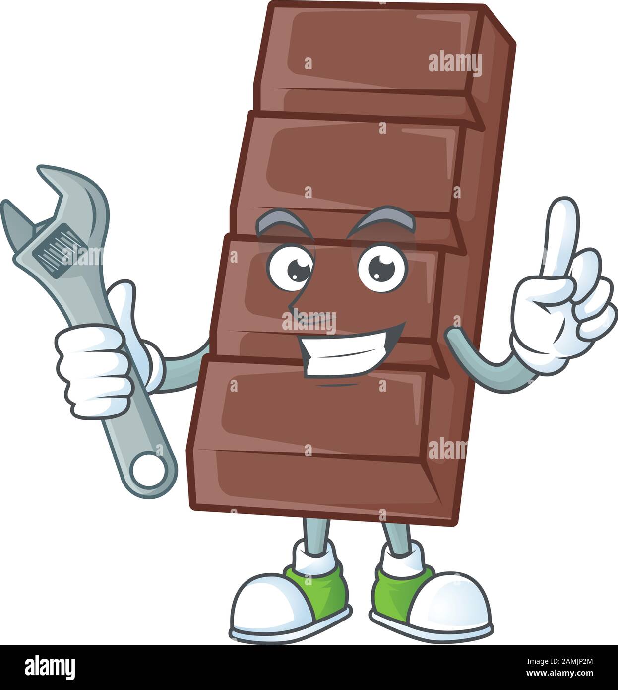 Smart Mechanic chocolate bar cartoon character design Stock Vector ...