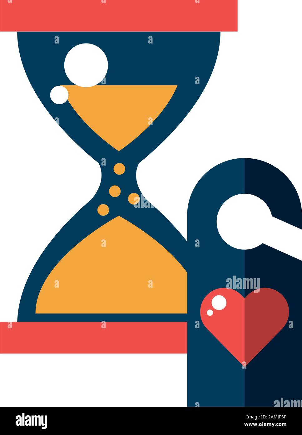 hourglass with heart in hotel door label Stock Vector Image & Art - Alamy