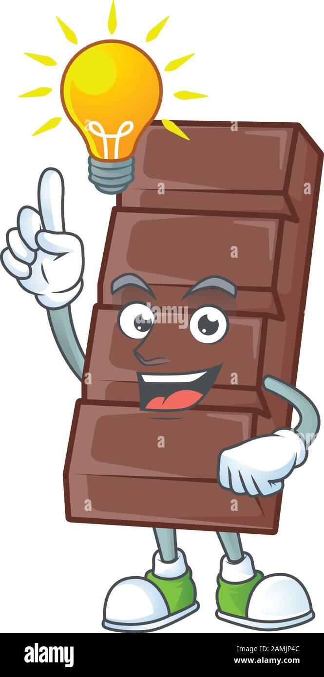 Have an idea gesture of chocolate bar cartoon character design Stock ...