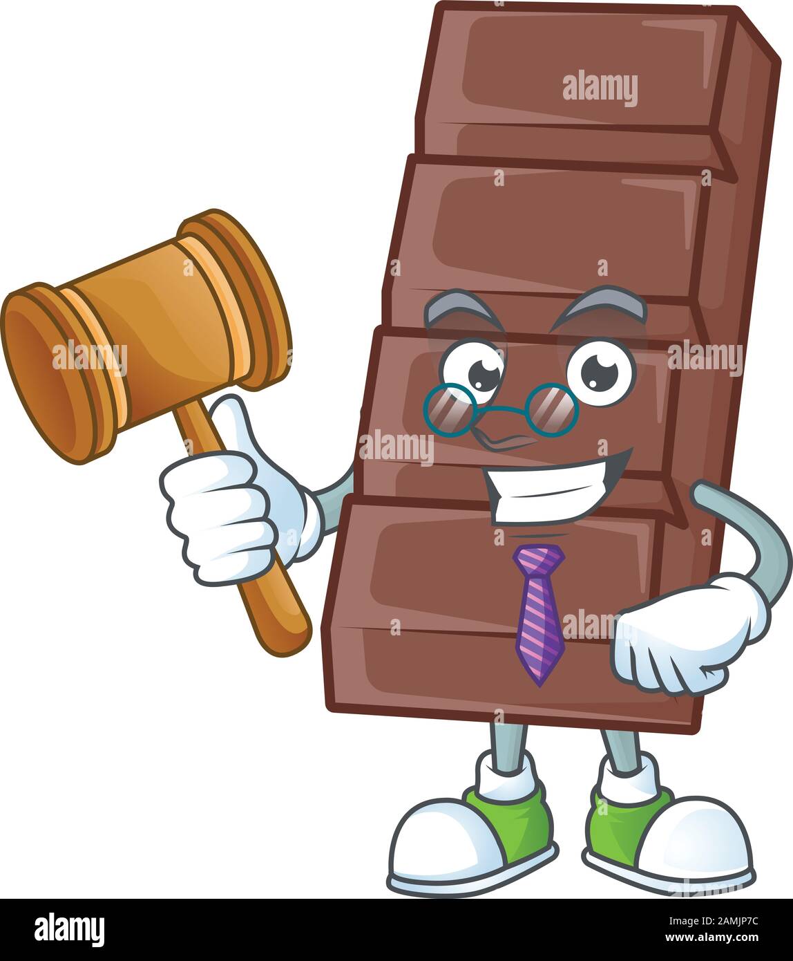Smart Judge chocolate bar in mascot cartoon character style Stock ...