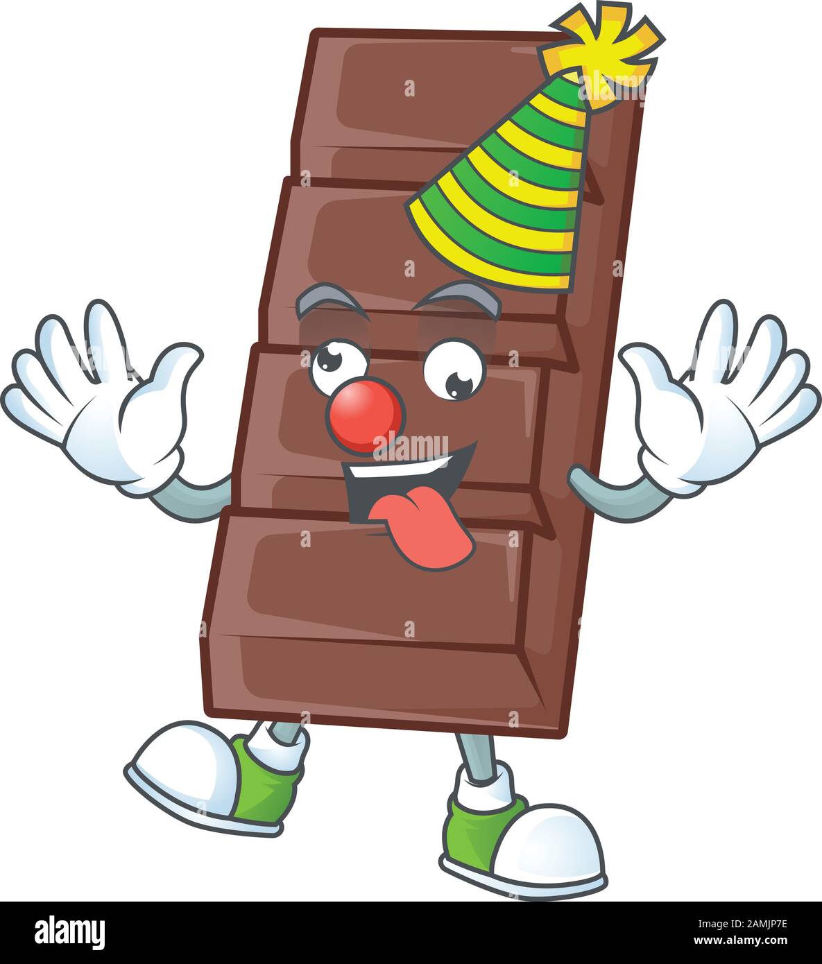 Funny Clown chocolate bar cartoon character mascot design Stock Vector ...