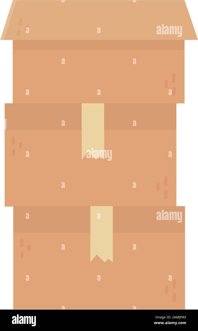 stacked cardboard boxes charity and donation concept vector ...