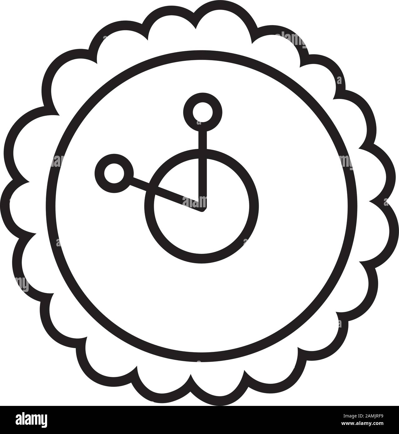 cute clock time shaped flower decoration icon vector illustration Stock ...