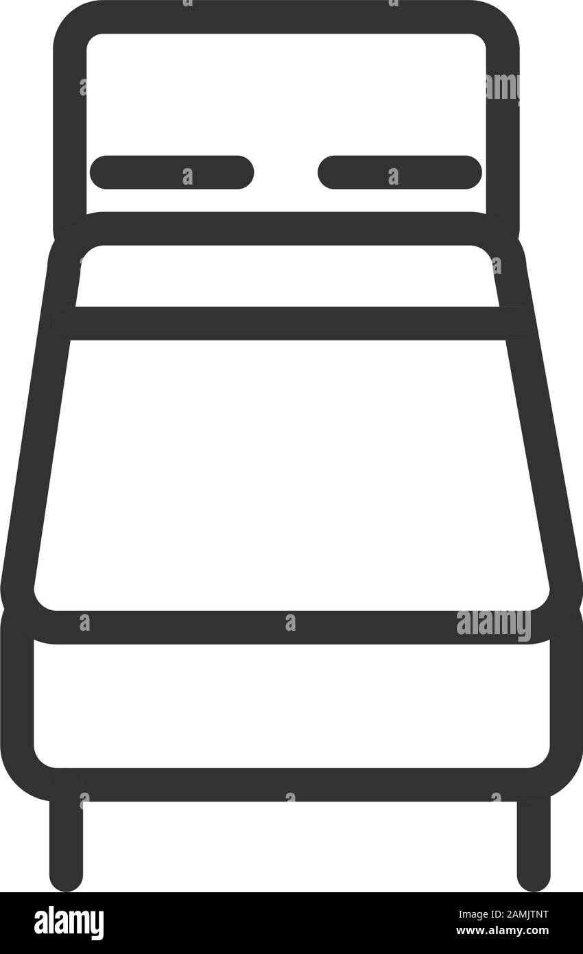 bed mattress comfortable soft textile vector illustration linear design ...