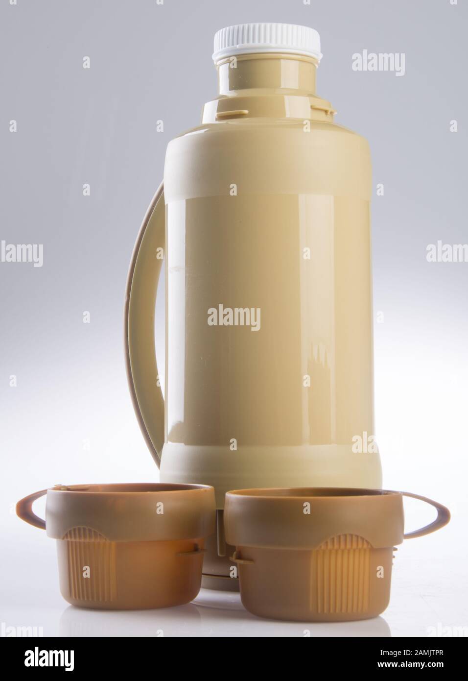 Thermo or Plastic Thermos flask on background new Stock Photo - Alamy