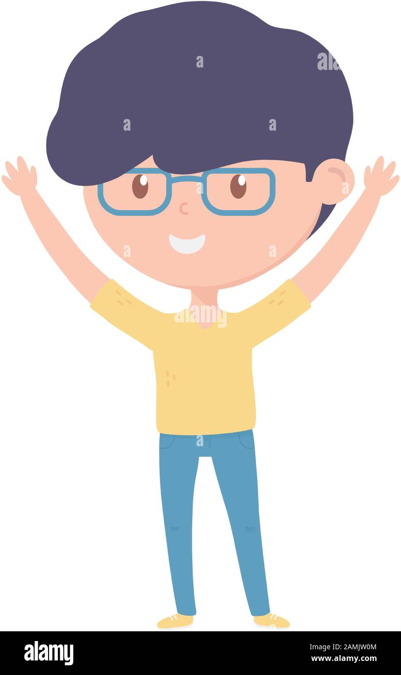 standing young man cartoon on white background vector illustration ...