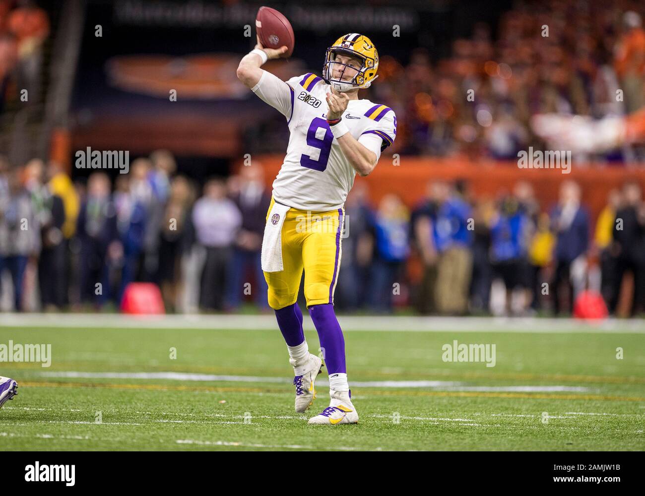 New Orleans, Louisiana, USA. 13th Jan, 2020. LSU quarterback Joe Burrow ...