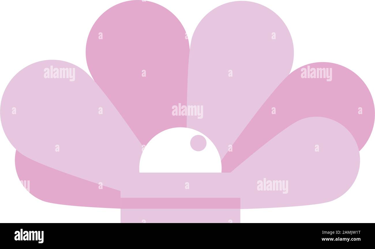 marine life, seashell with pearl cartoon sea fauna animal on white ...