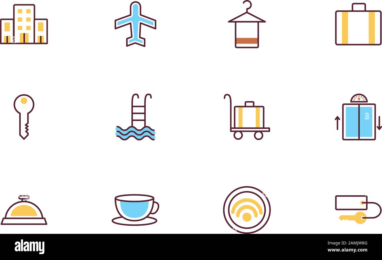 bundle of hotel set icons Stock Vector Image & Art - Alamy