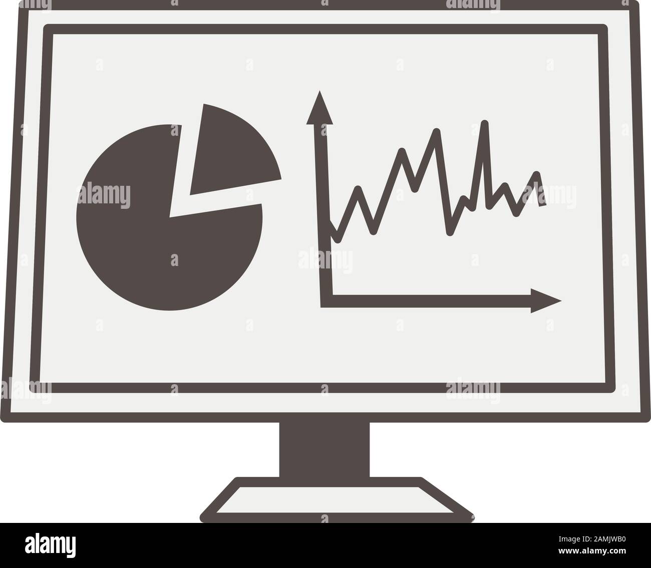 computer display with statistics icon Stock Vector Image & Art - Alamy