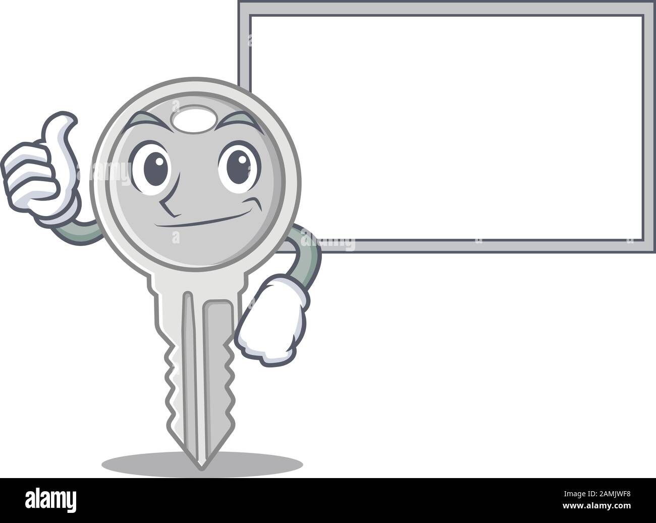 Thumbs up of key cartoon design with board Stock Vector Image & Art - Alamy