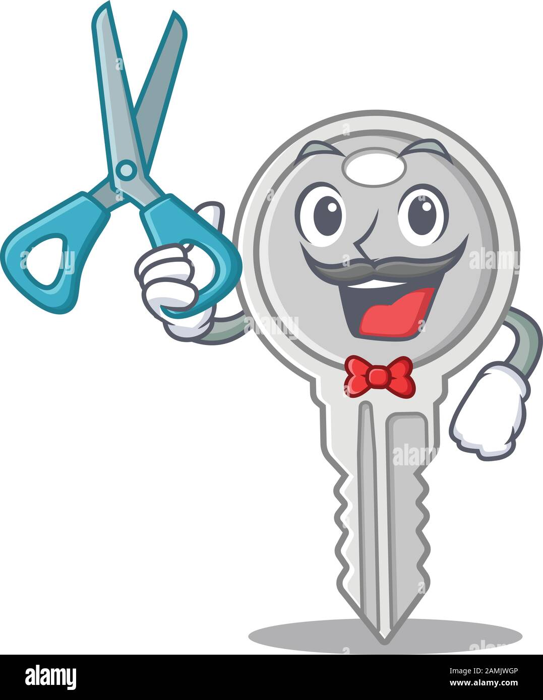 Smiley Funny Barber key cartoon character design style Stock Vector ...