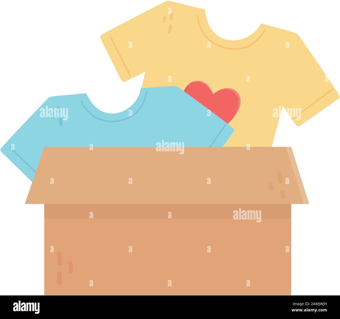 shirts clothes boxes charity and donation concept vector illustration ...