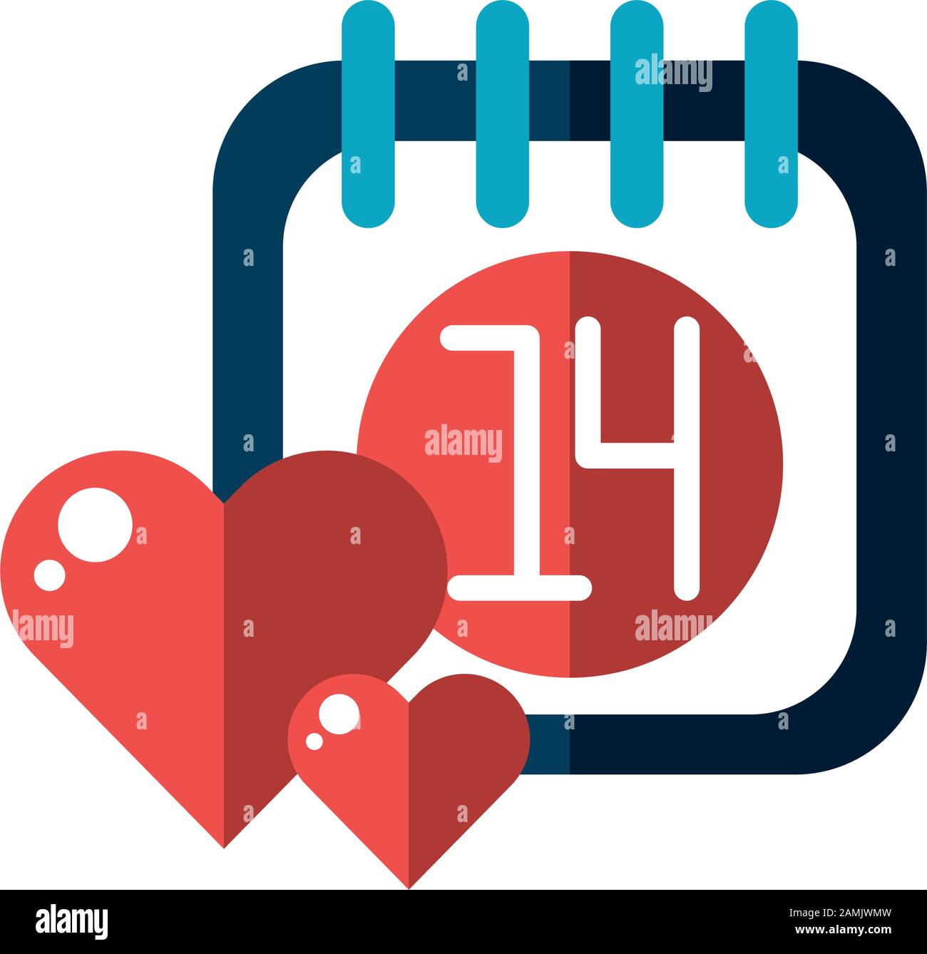calendar with number 14 valentines day Stock Vector Image & Art - Alamy