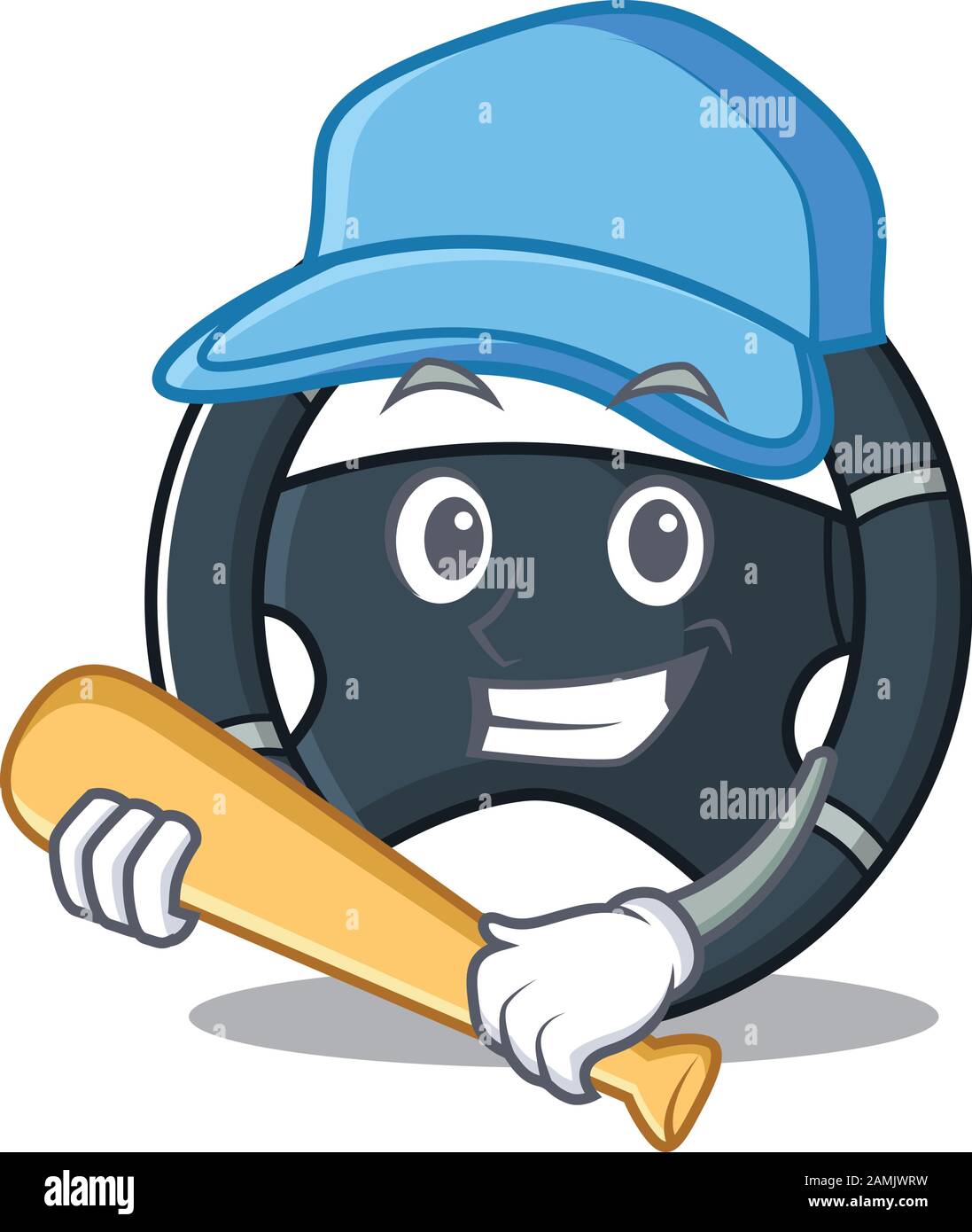 Sporty car steering cartoon character design with baseball Stock Vector ...