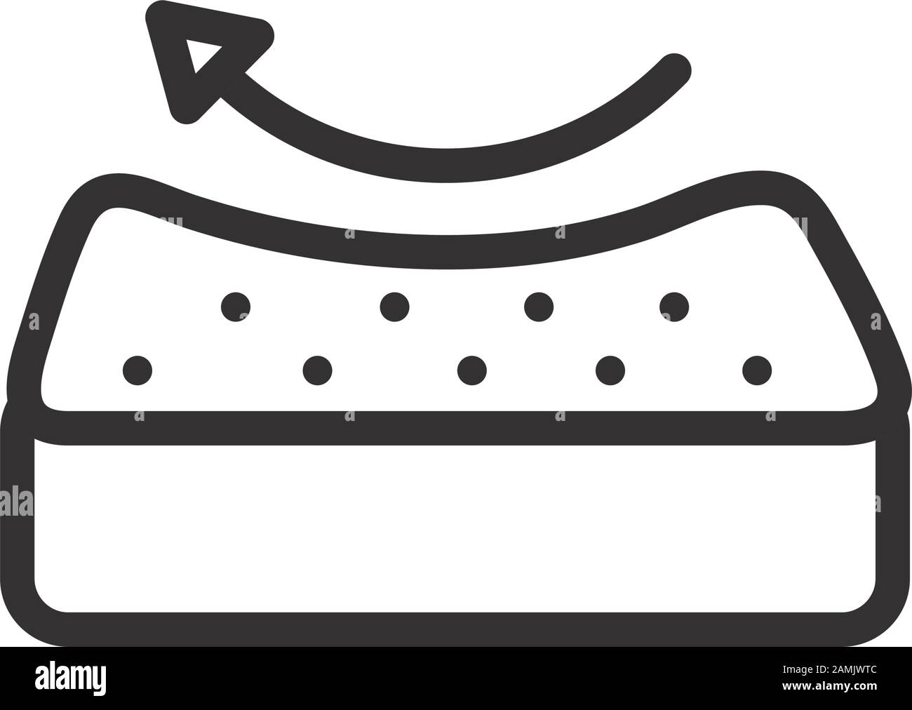 orthopedic mattress comfortable soft textile vector illustration linear ...