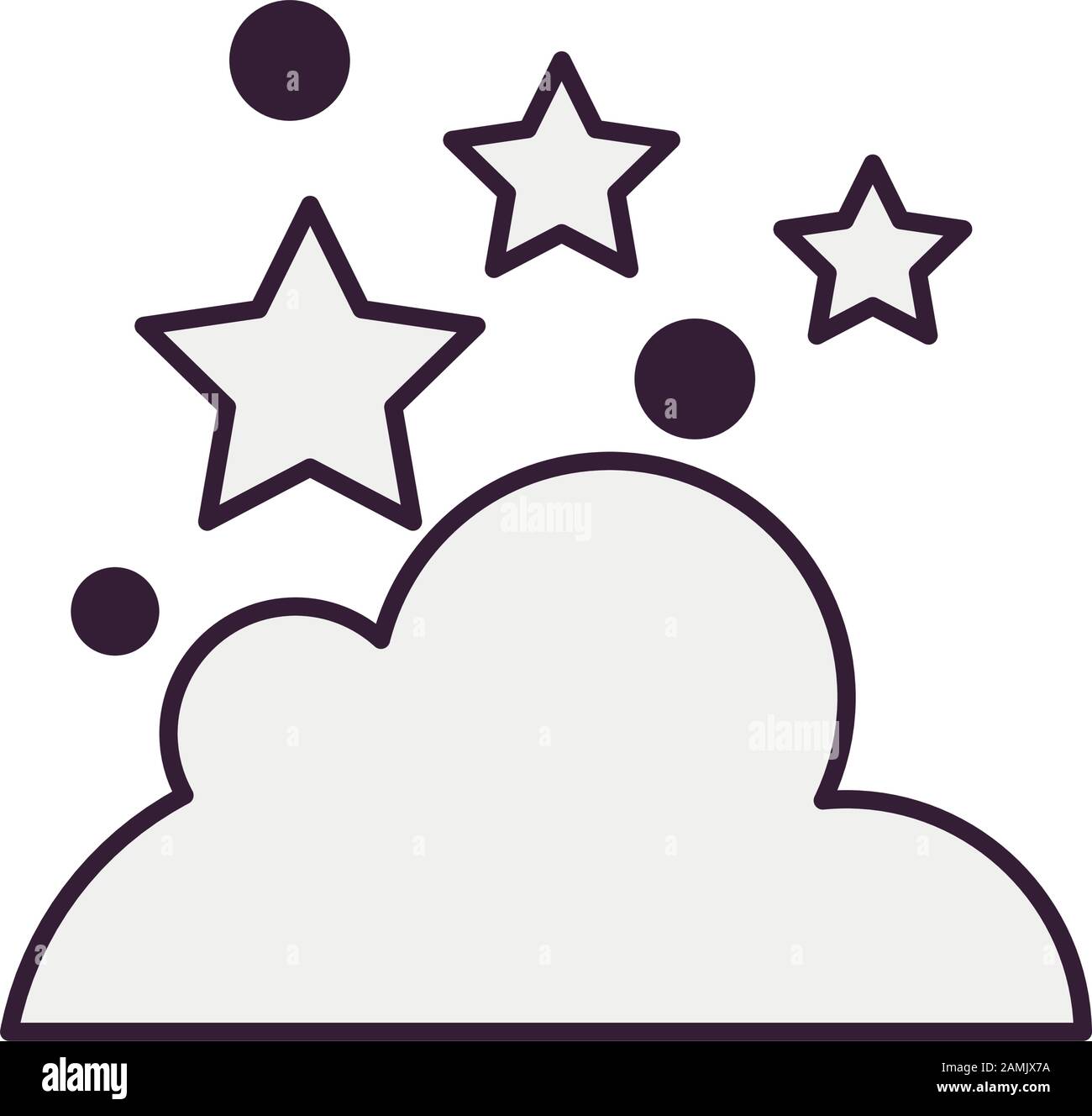 stars night with cloud icon Stock Vector Image & Art - Alamy