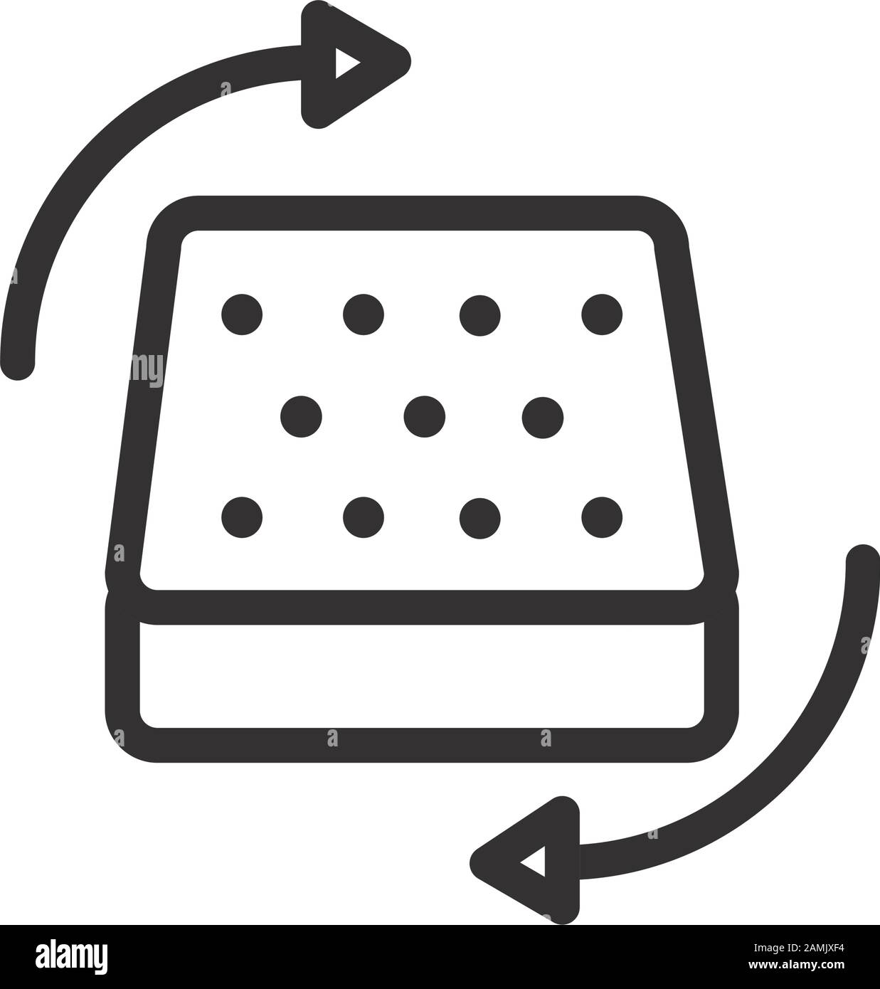 mattress comfortable soft textile vector illustration linear design ...