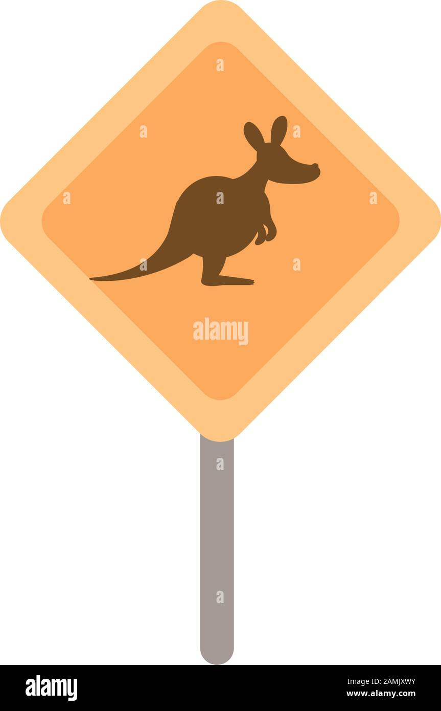 sign board kangaroo australian icon on white background vector ...