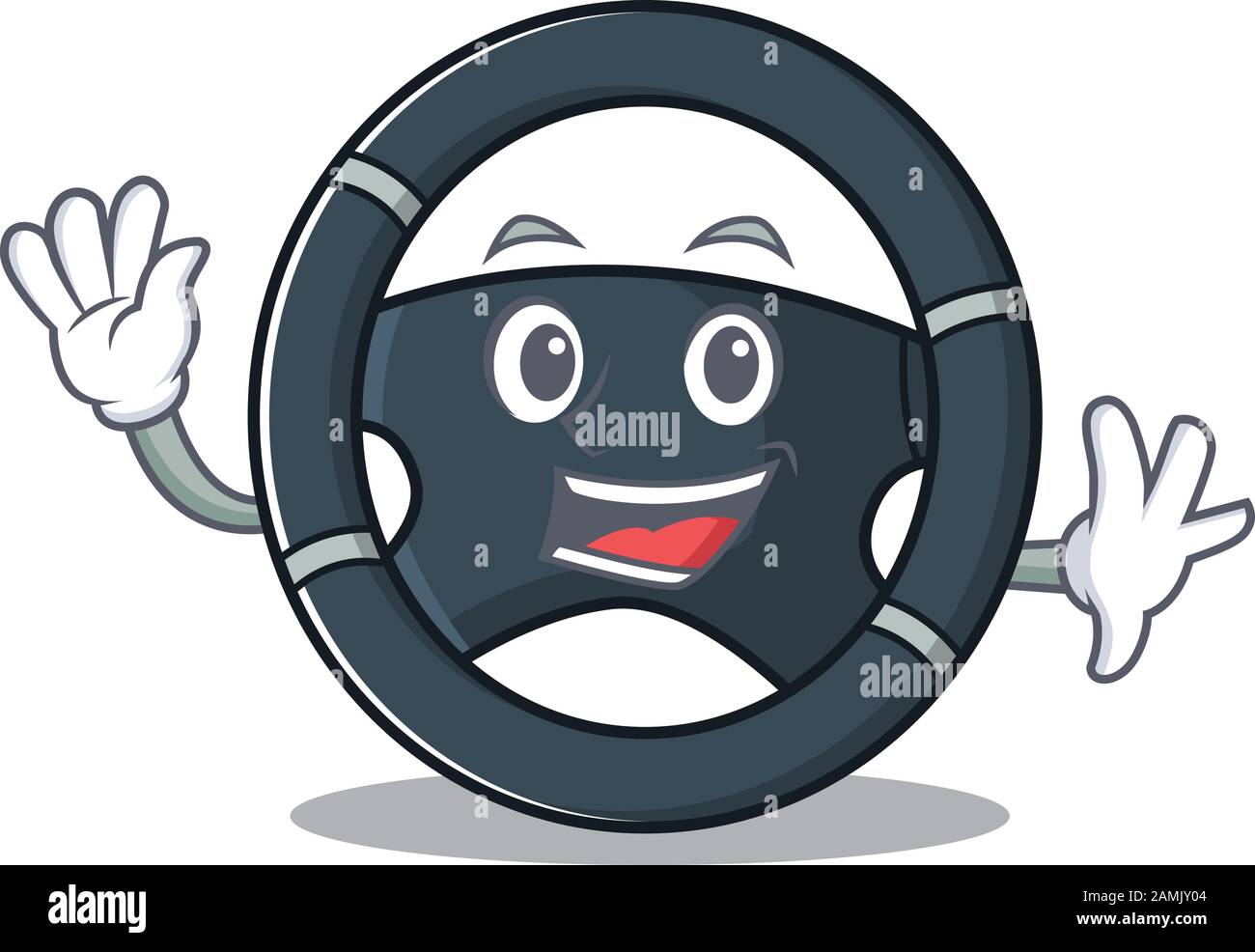 Waving friendly car steering cartoon character design Stock Vector ...