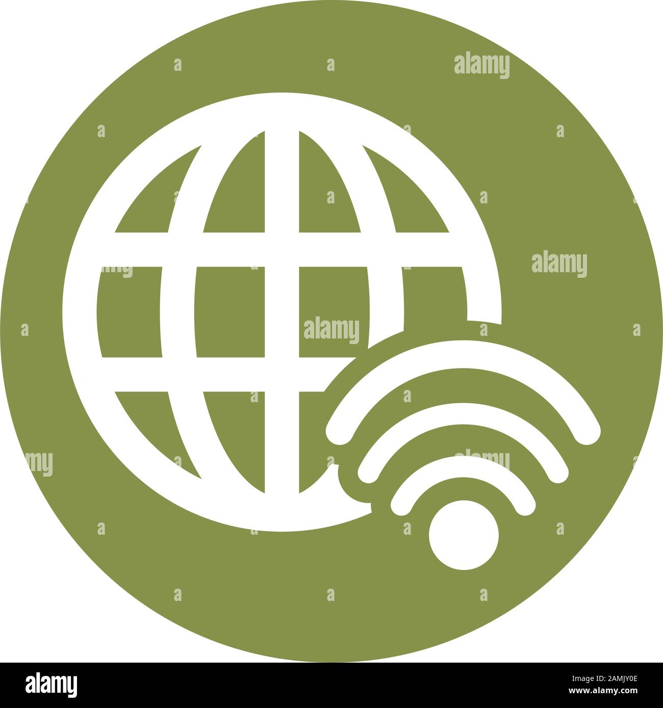 sphere browser globe with wifi signal Stock Vector Image & Art - Alamy