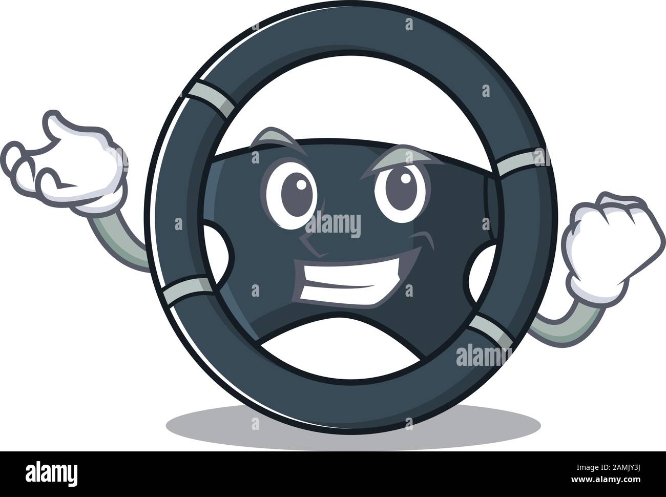 Waving friendly car steering cartoon character design Stock Vector ...