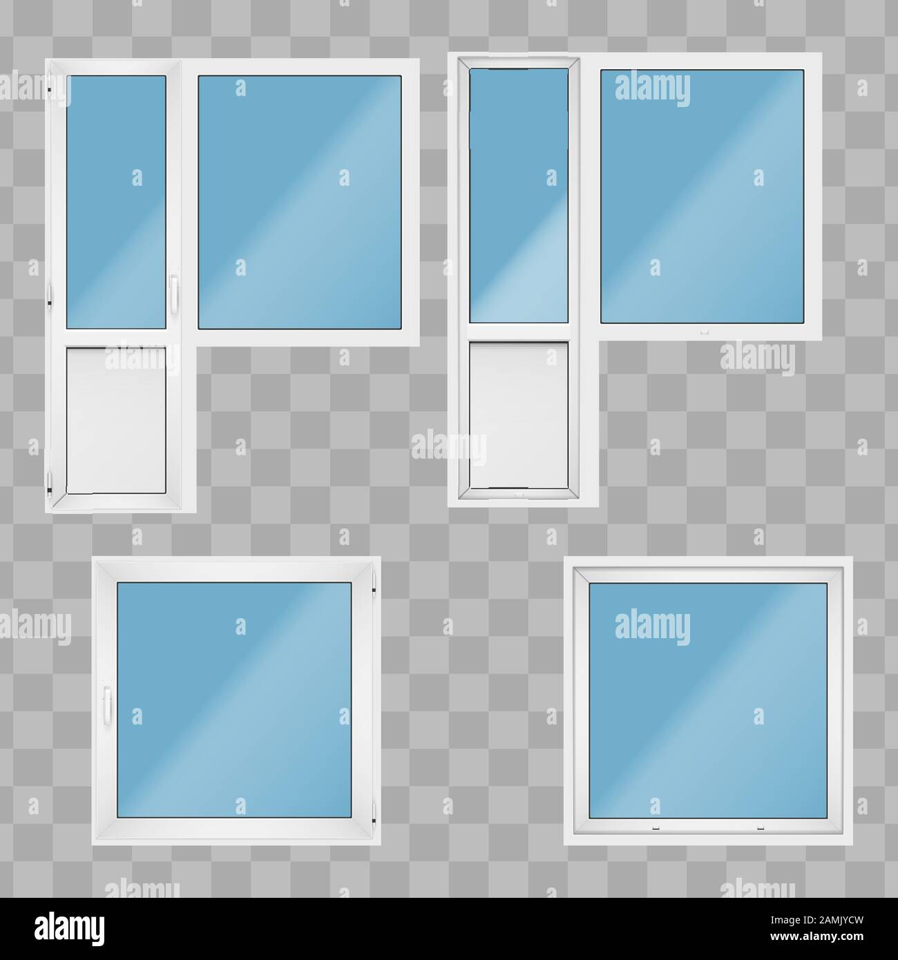 Set of PVC balcony window and door Stock Vector Image & Art - Alamy