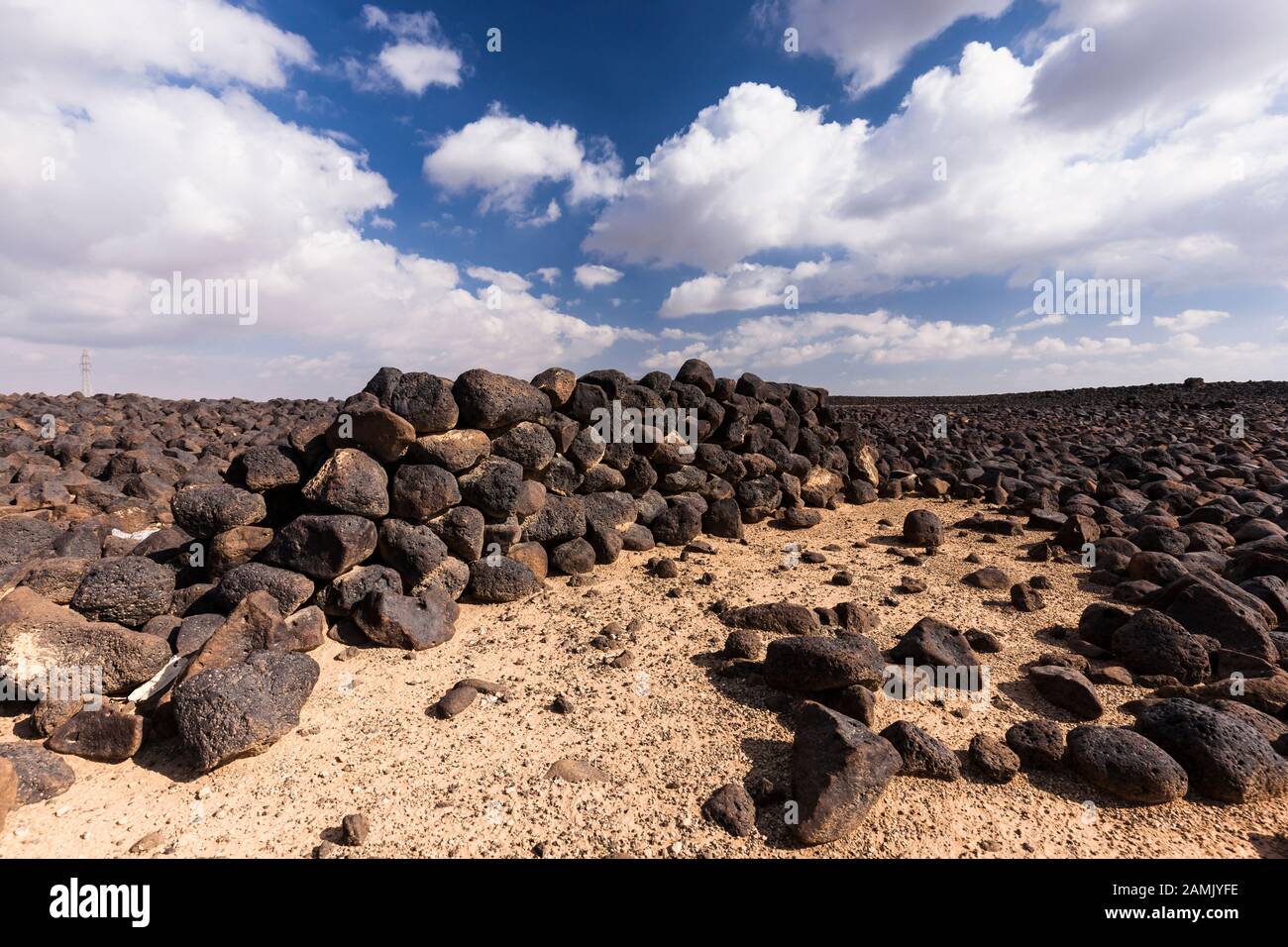 Desert Kite, kite site is ancient ruins, as trap for hunting, made by ...
